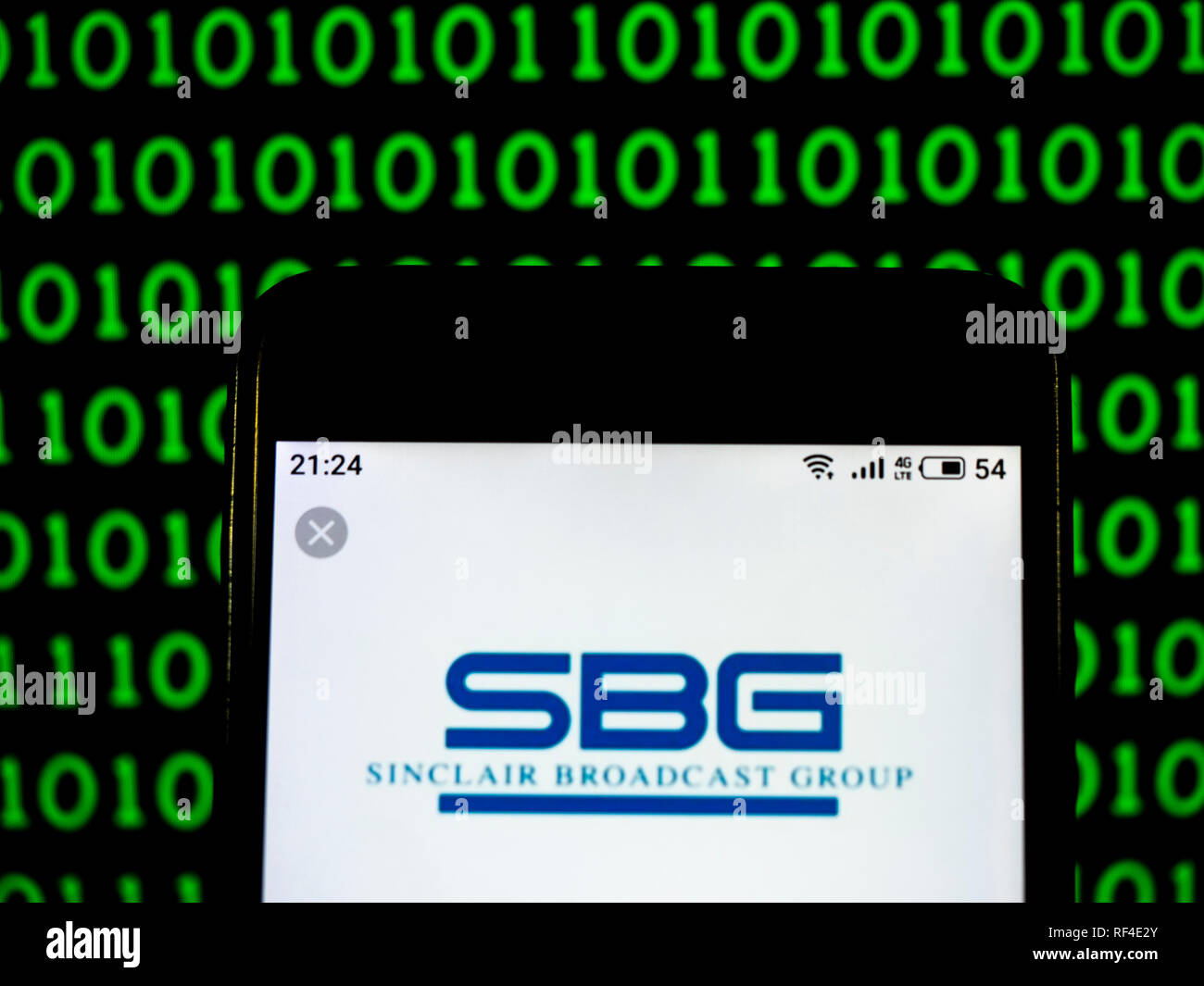 Sinclair Broadcast Group Telecommunications company logo seen displayed ...