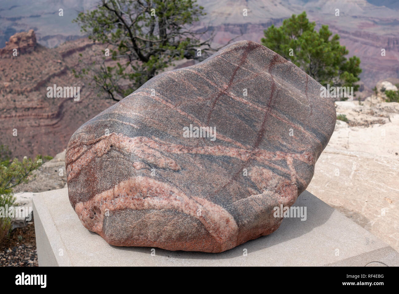 A section of phantom granite on the Trail of Time, Grand Canyon South ...