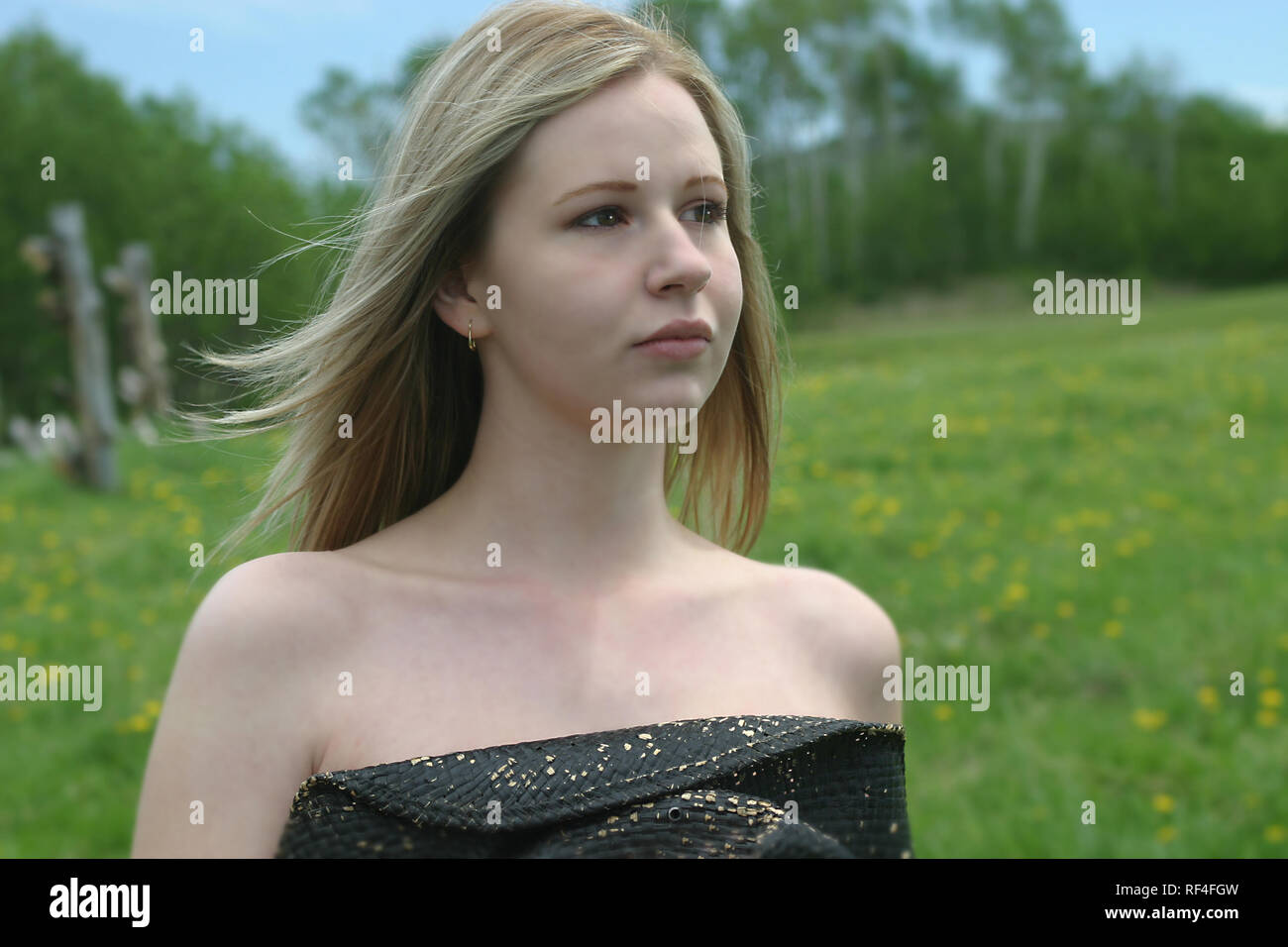Blonde woman relaxing smiling in hi-res stock photography and images ...
