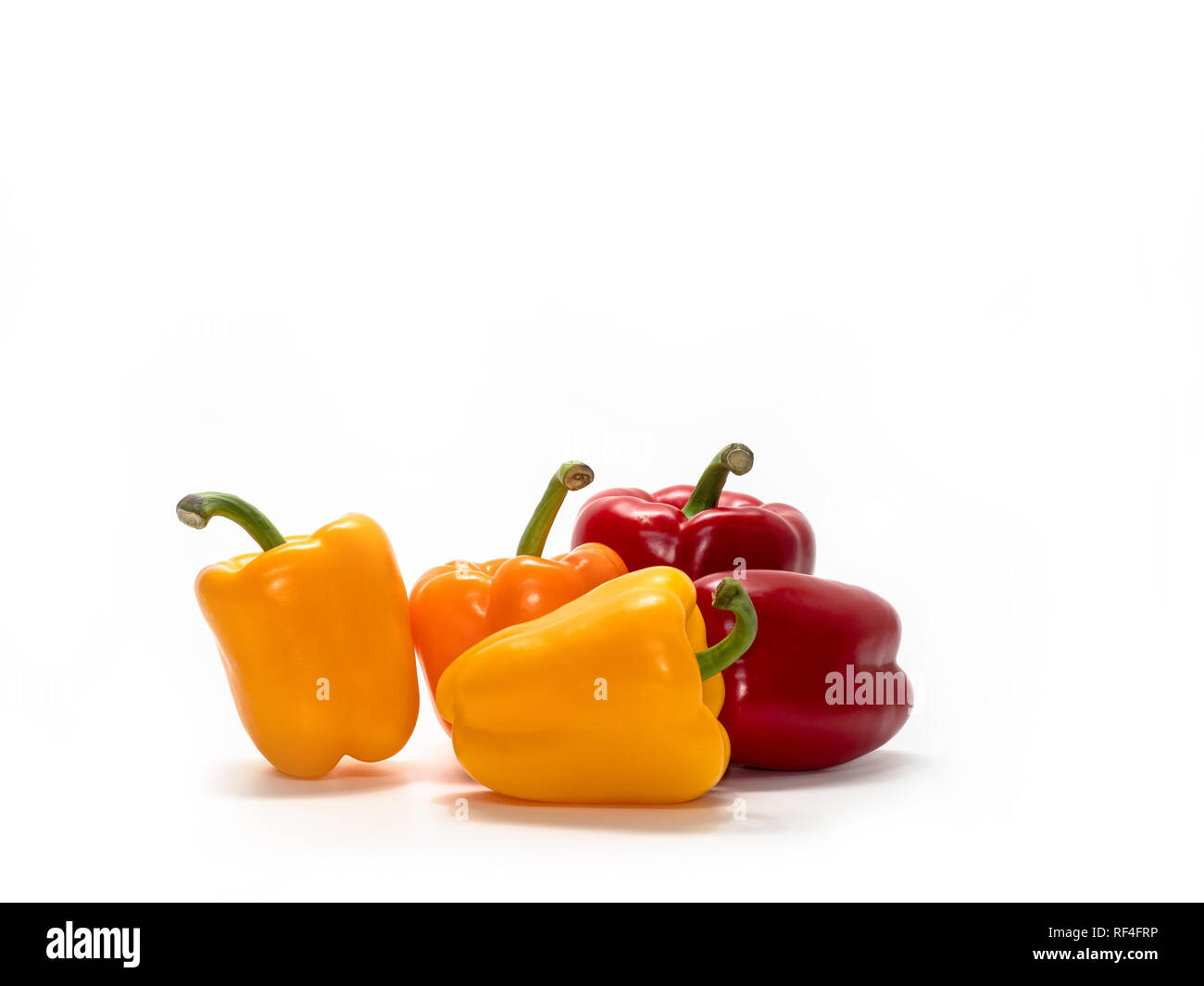 Various colored pepper pods on a white background, small Stock Photo ...