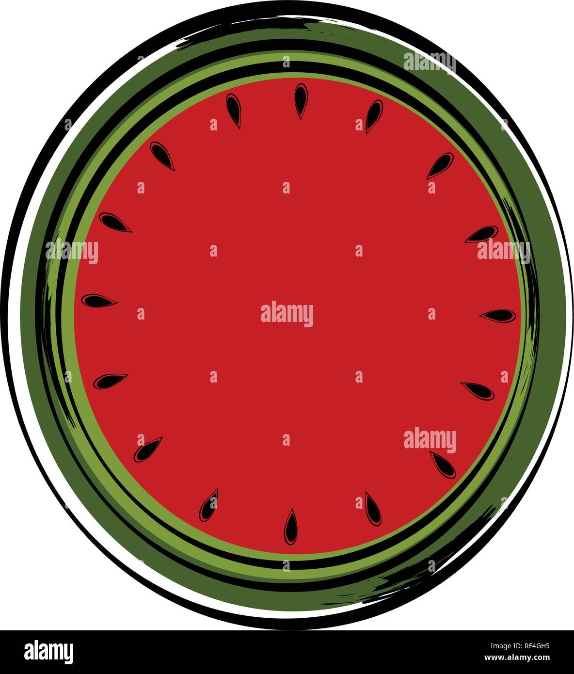 Sketch of a front view of a cut watermelon Stock Vector Image & Art - Alamy