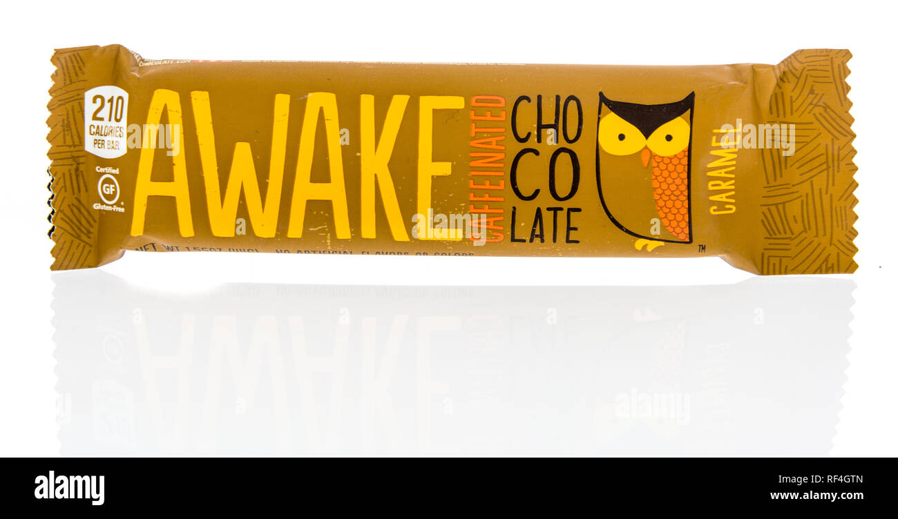 Winneconne, WI - 20 January 2019: A package of Awake caffeinated ...