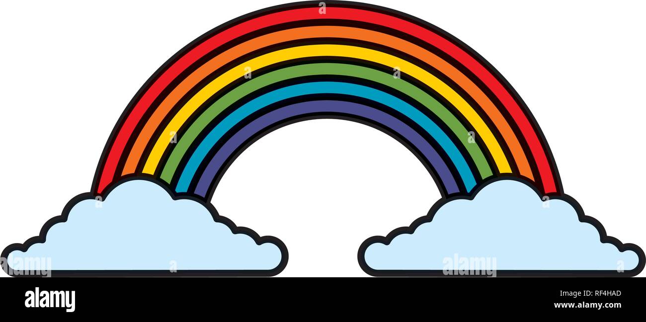 Rainbow kawaii weather Stock Vector Images - Alamy