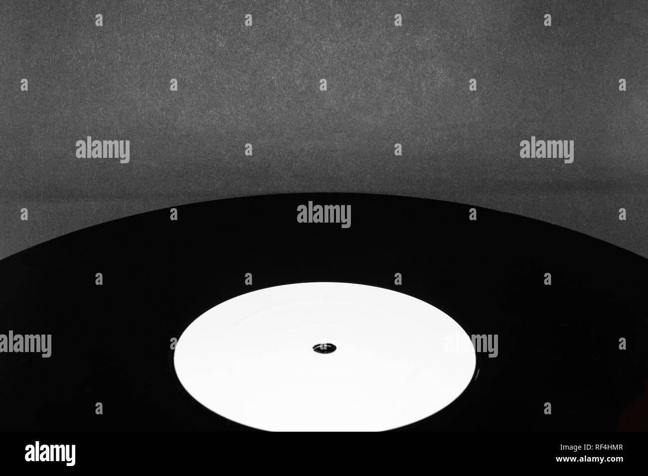 Background surface of vinyl LP with copy space on black background ...