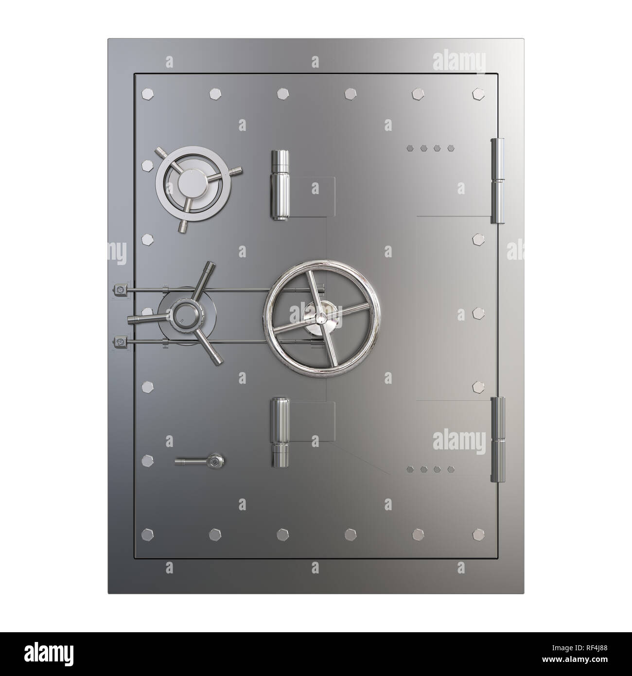 3d rendering metallic bank safe or steel safe isolated on white Stock ...
