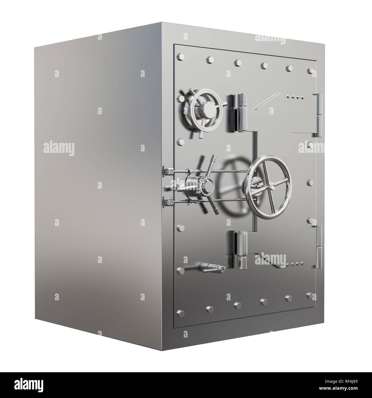 3d rendering metallic bank safe or steel safe isolated on white Stock ...