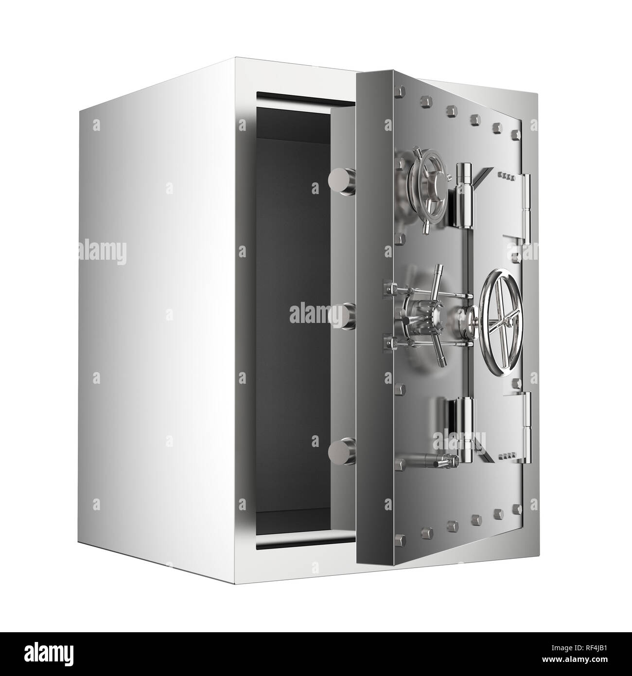 3d rendering metallic bank safe or steel safe isolated on white Stock ...