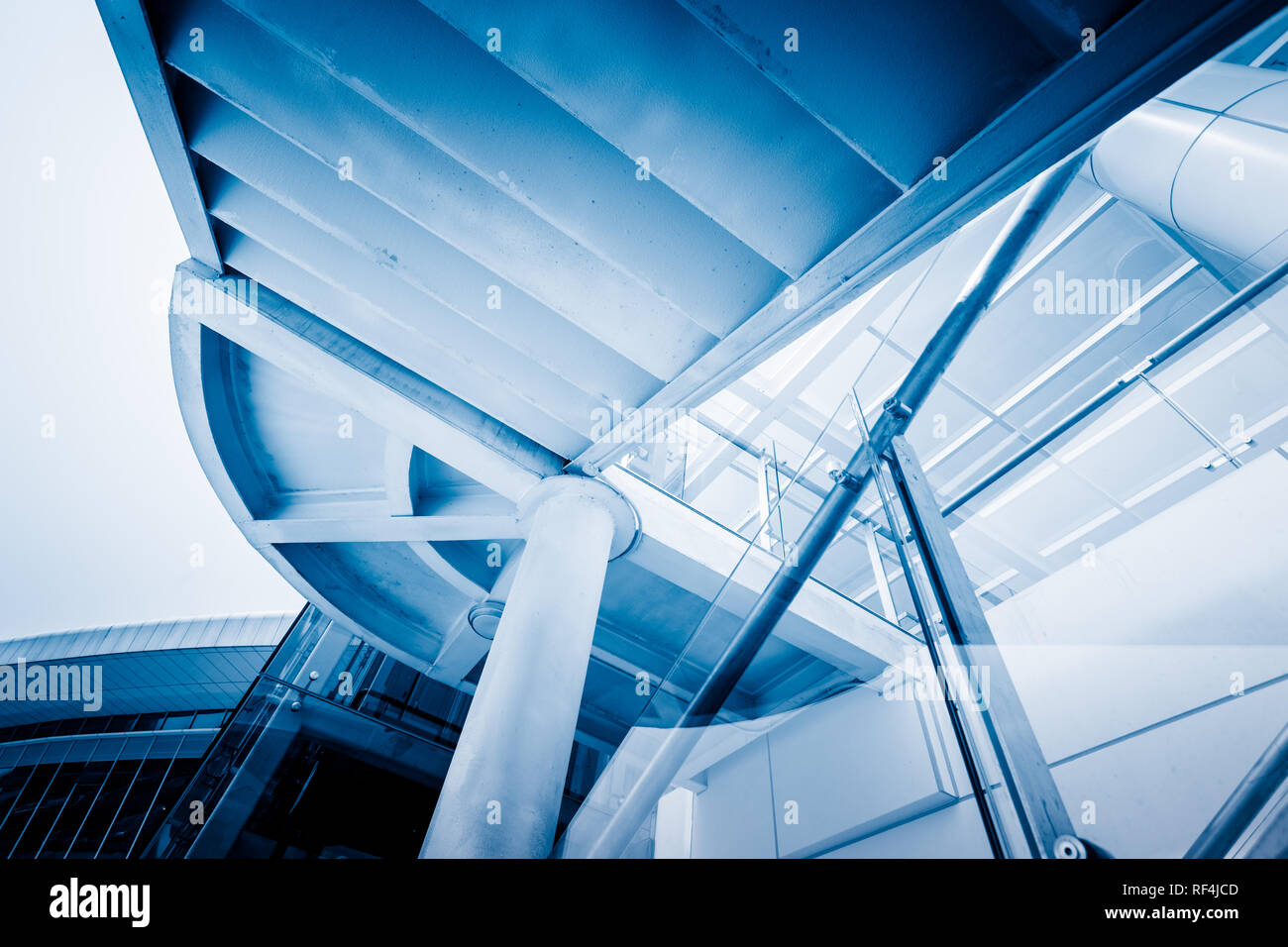 facade of modern office building, blue toned images Stock Photo - Alamy