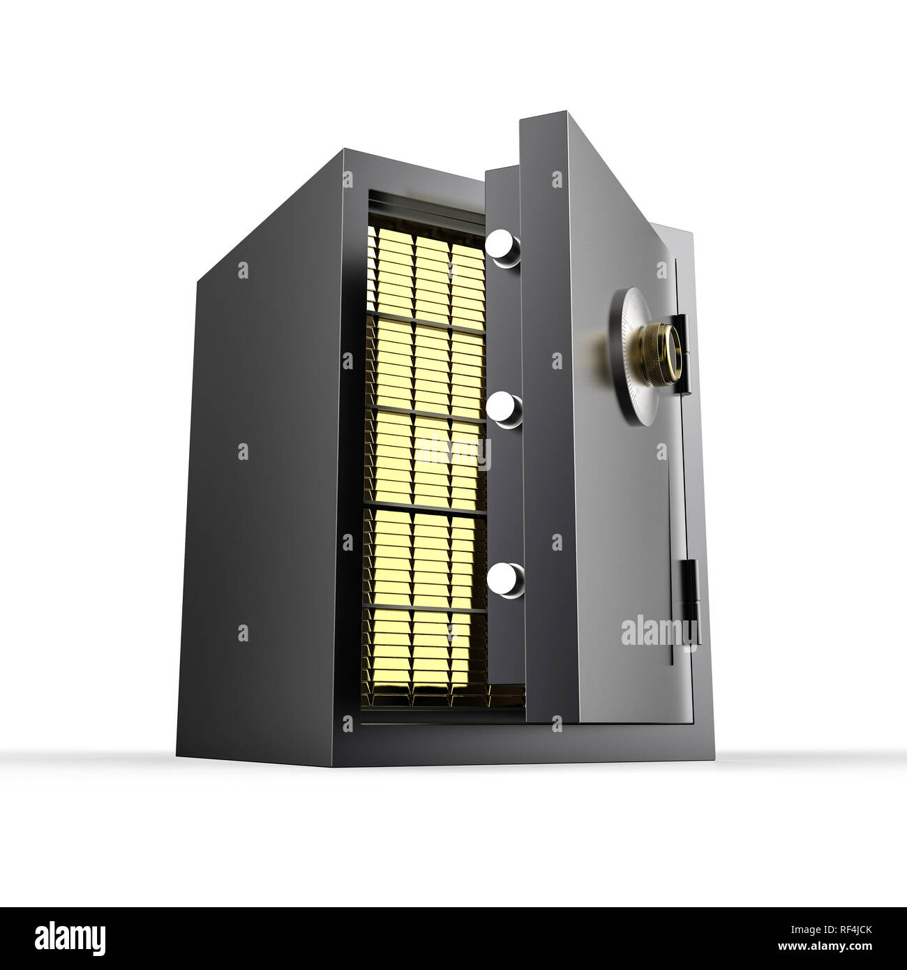 3d rendering metallic bank safe or steel safe with bullion Stock Photo ...