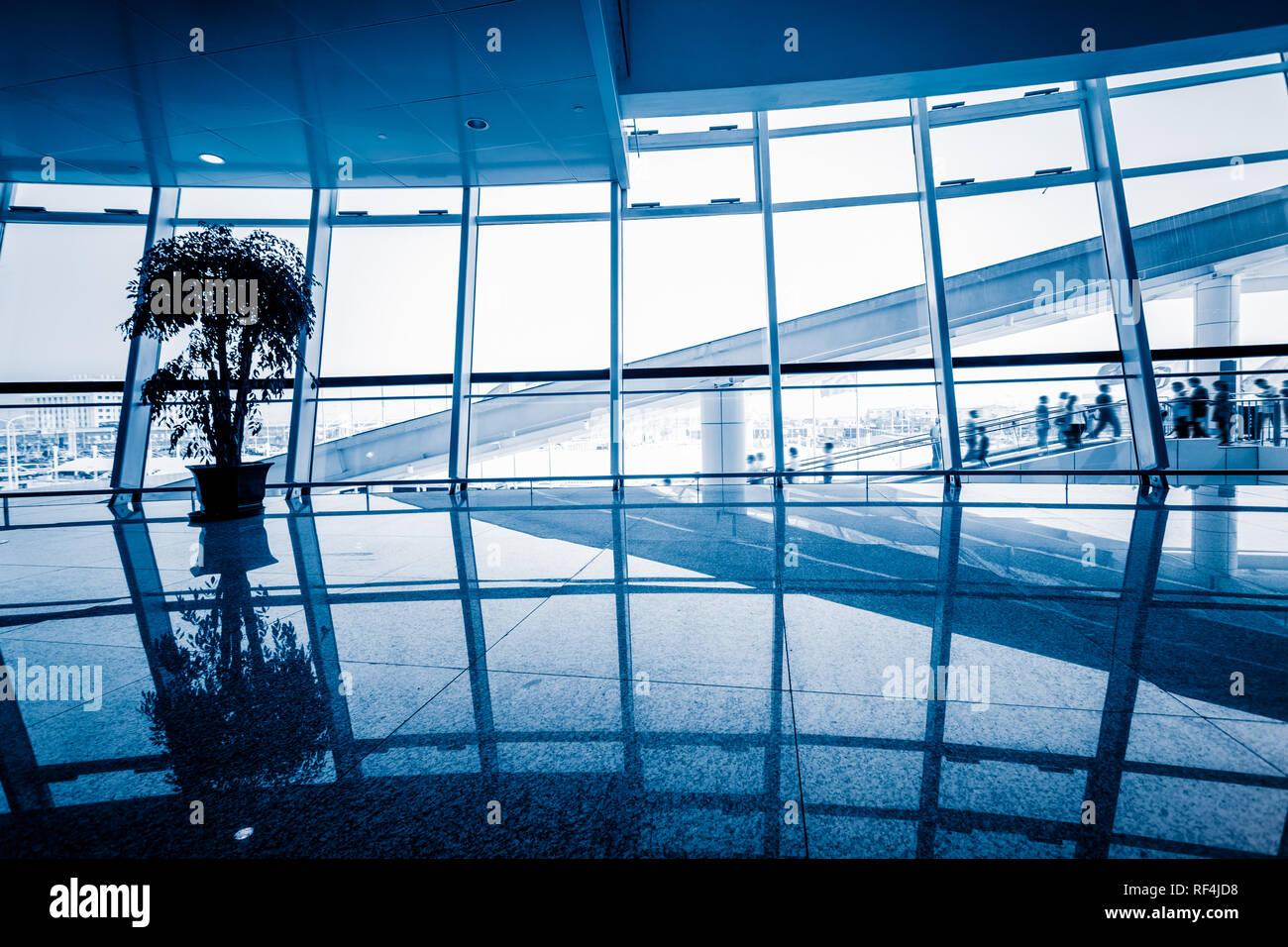 facade of modern office building, blue toned images Stock Photo - Alamy