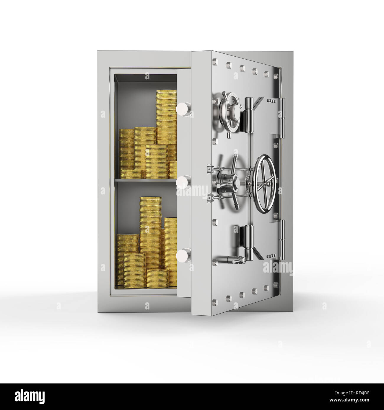 3d rendering metallic bank safe or steel safe with bullion Stock Photo ...