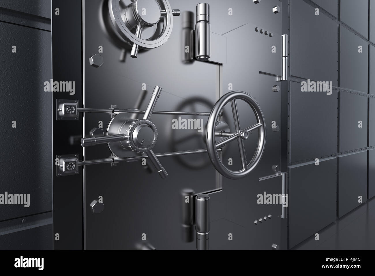 3d rendering metallic bank safe or bank vault Stock Photo - Alamy