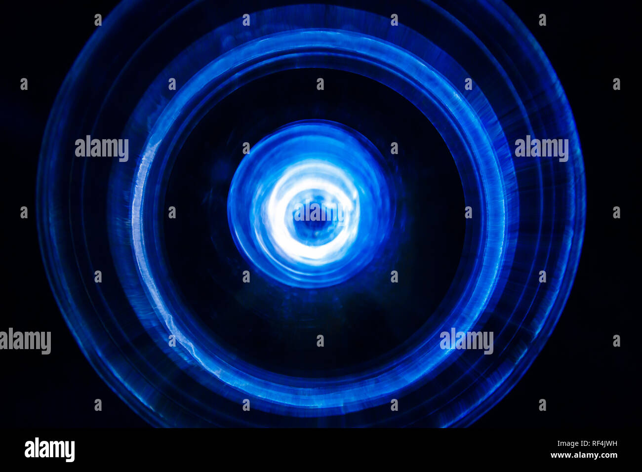 Sound waves in the visible blue color in the dark Stock Photo - Alamy