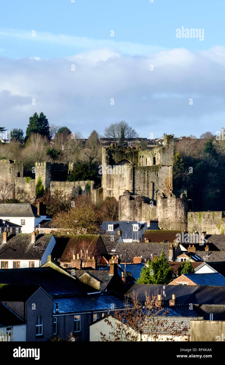 Chepstow Castle. Chepstow, a small town in Monmouthshire, Wales; it ...