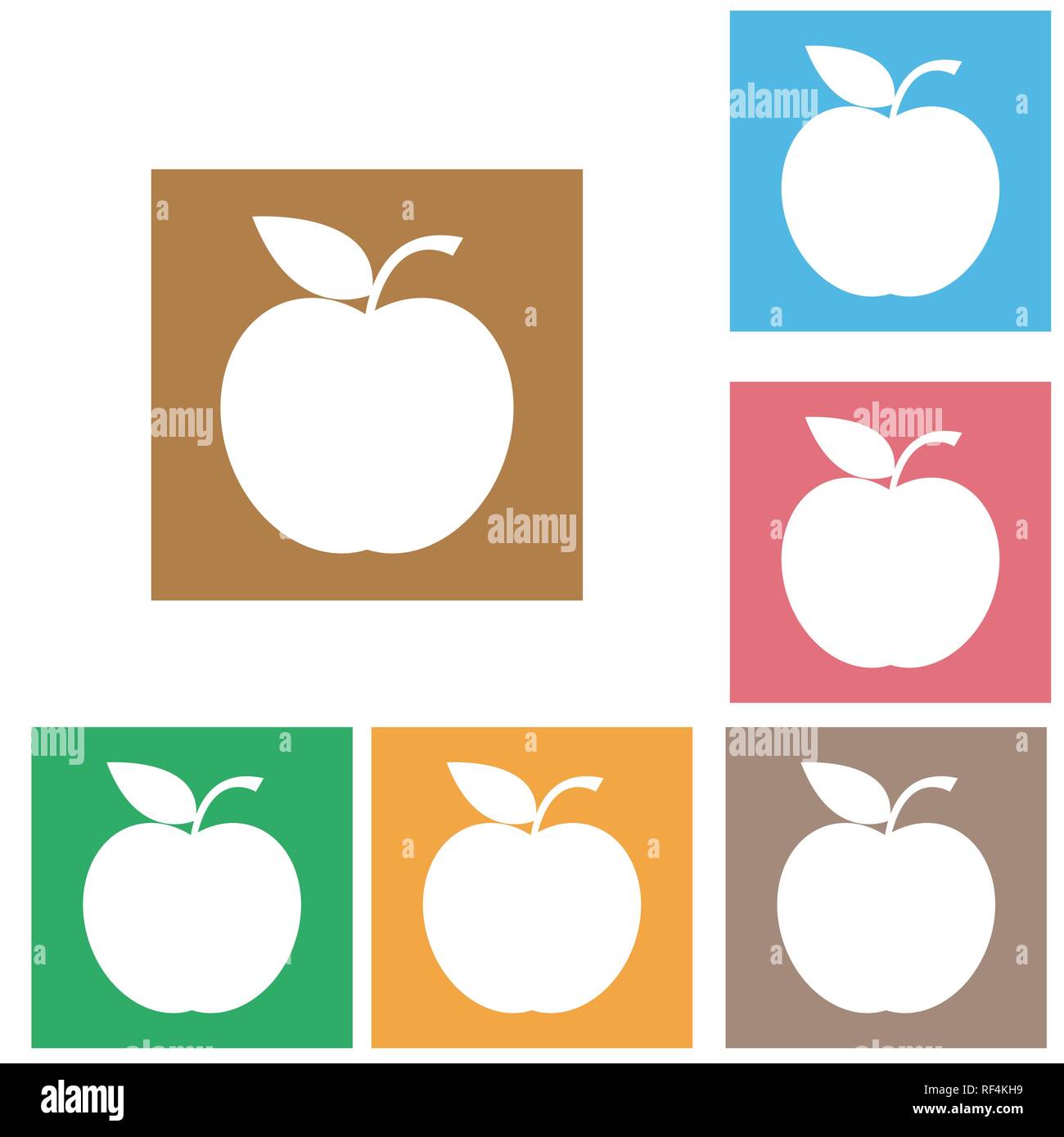 apple flat icons set. Open round colorful buttons. Vector Stock Vector ...