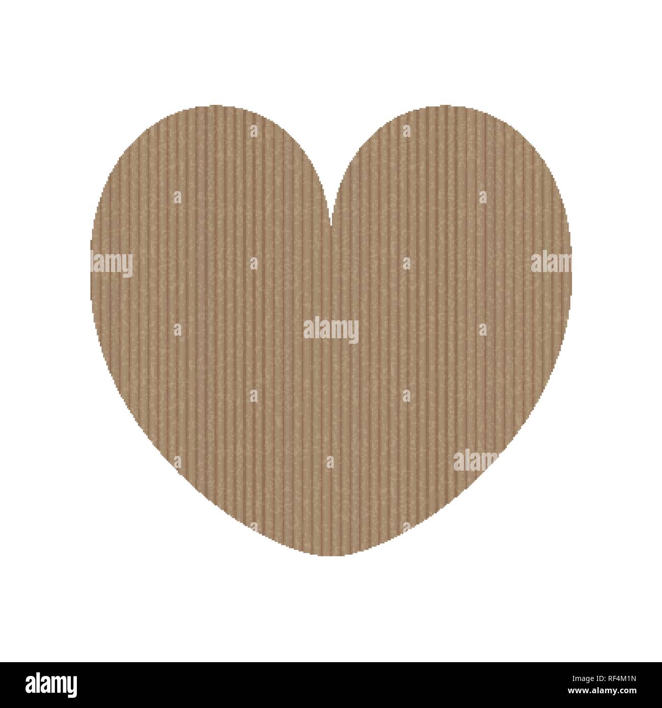 Cardboard heart. Greeting card. Valentine day. Vector illustration Love ...