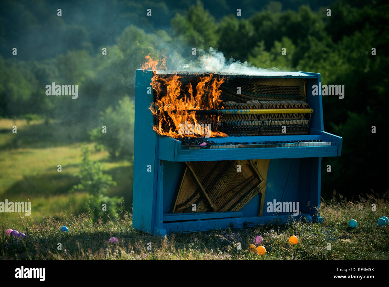 Fire, art, Halloween, trash, bonfire Stock Photo - Alamy