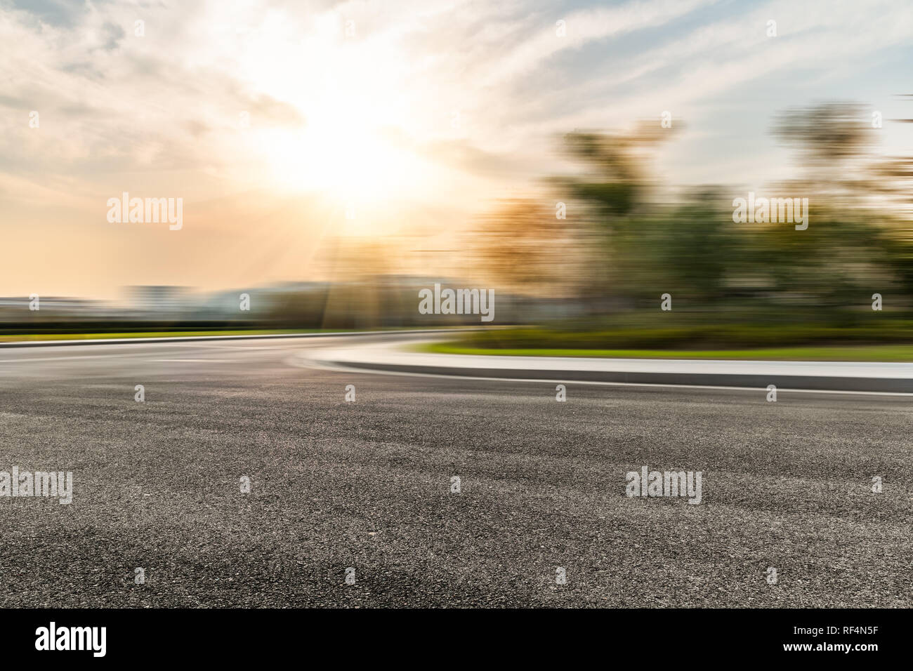 empty road with motion blur background Stock Photo - Alamy
