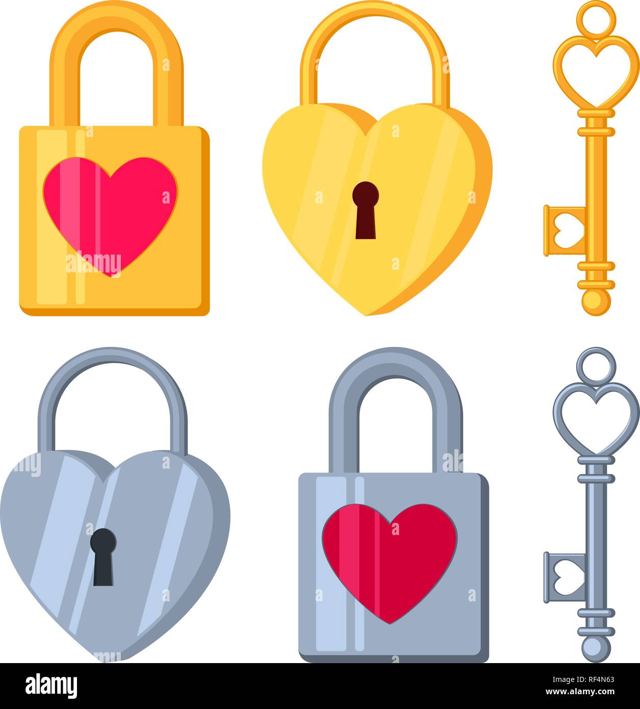 Cartoon heart key Stock Vector Images - Alamy