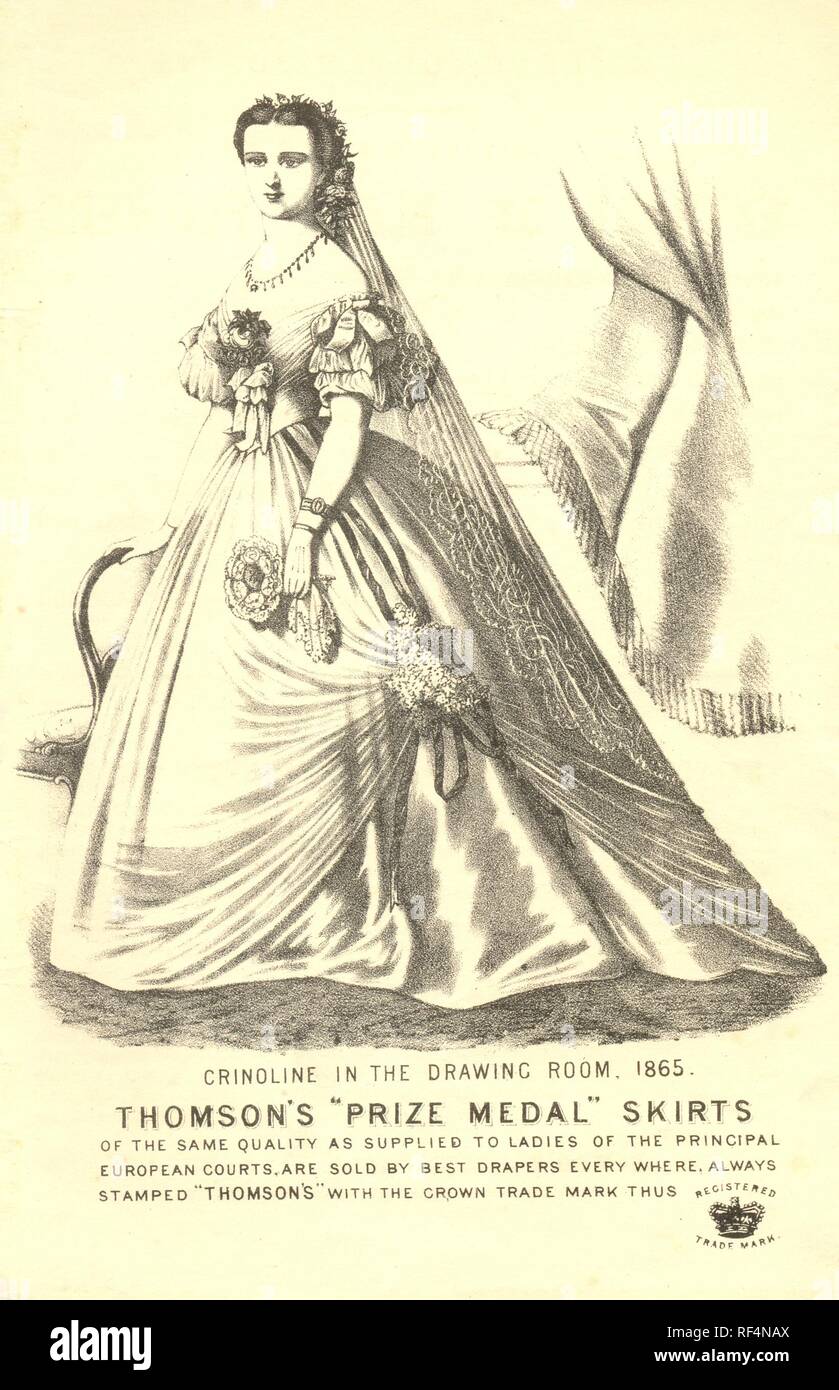 Crinoline in the drawing room 1865 advertising Thomson's "Prize Medal ...