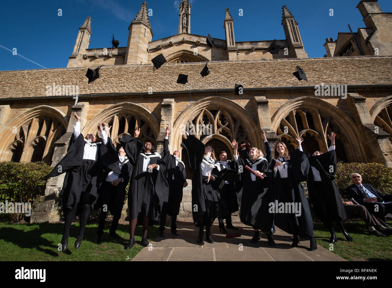 University graduates graduation ceremony oxford hi-res stock ...