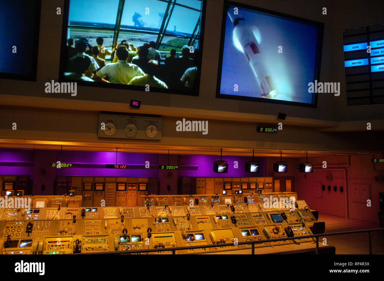 Command station for launching missiles. Space missions control center ...