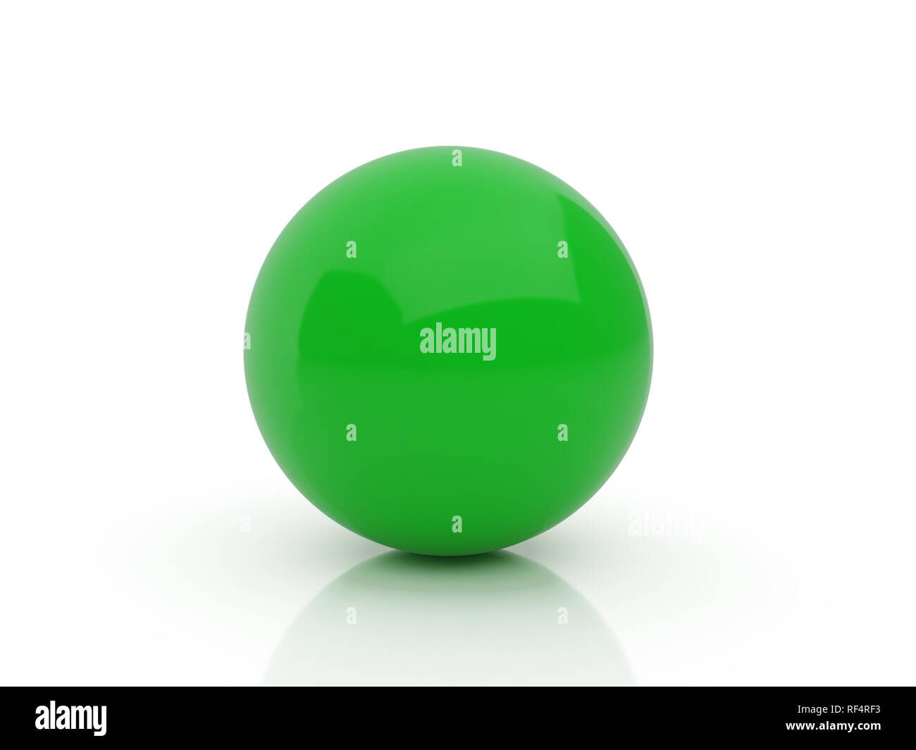High resolution image green sphere. 3d illustration over white ...