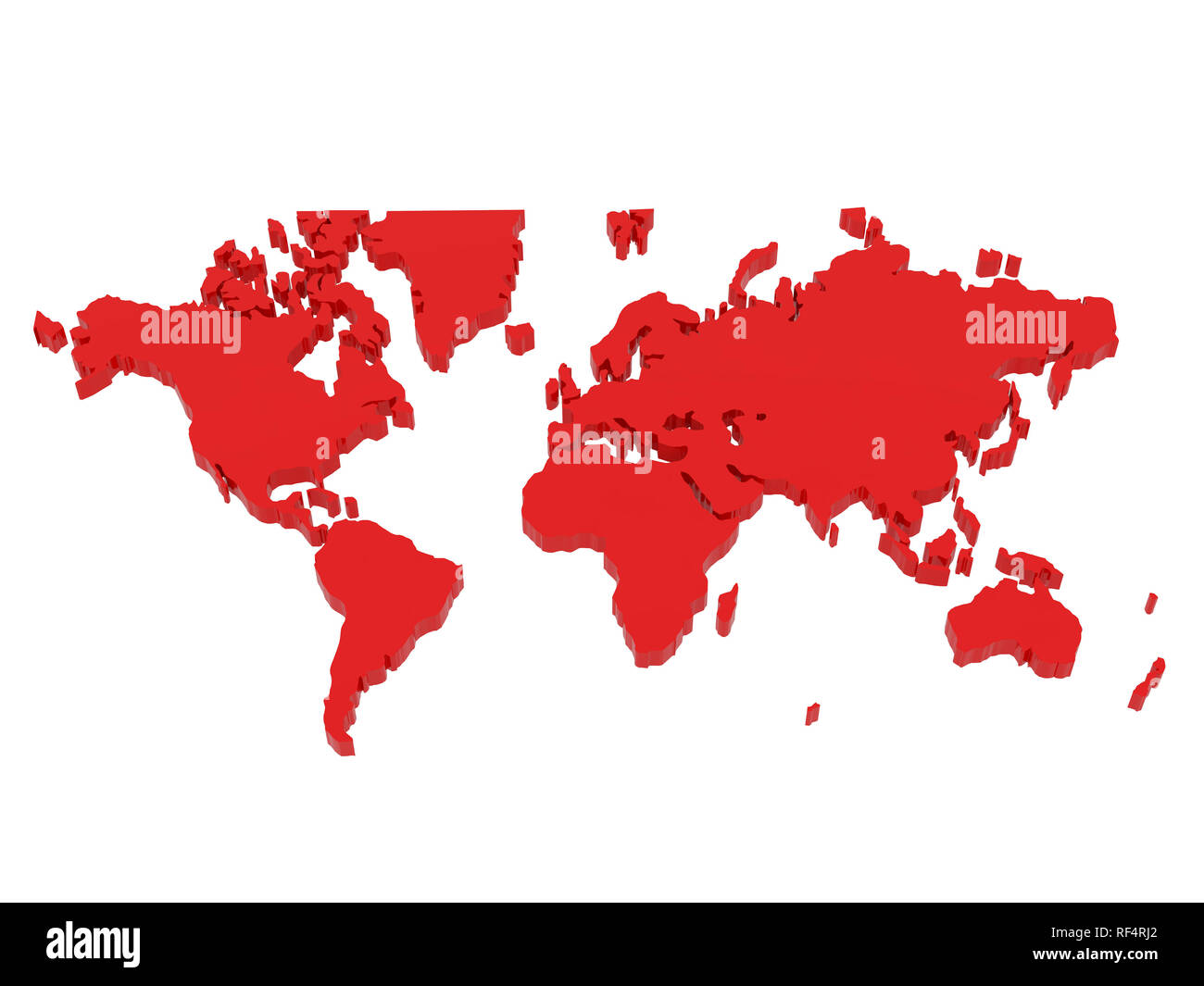 High resolution image red map. 3d illustration over white backgrounds ...