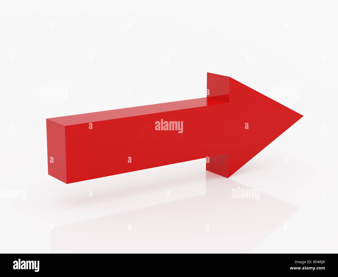 High resolution image red arrow. 3d illustration over white backgrounds ...