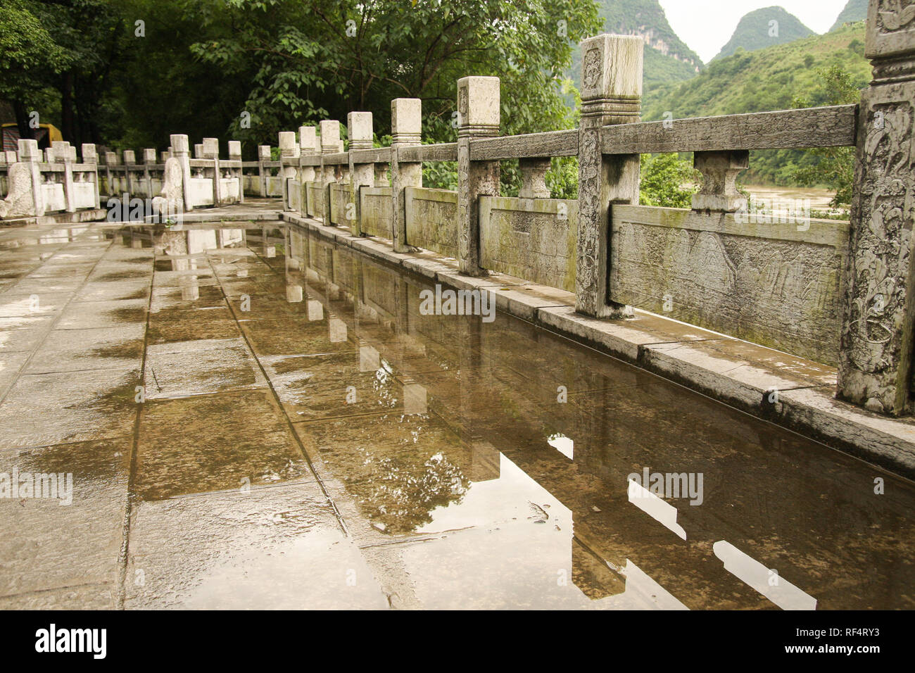 Decorative stone handrail in china outdoors Stock Photo - Alamy