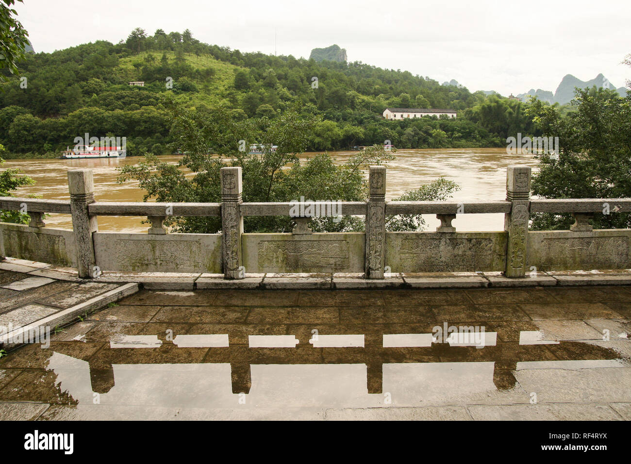 Decorative stone handrail in china outdoors Stock Photo - Alamy