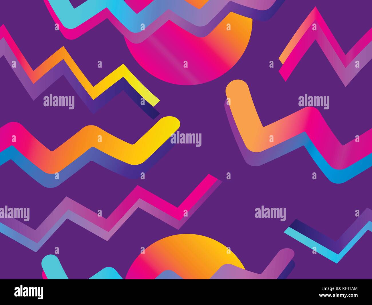 Futurism seamless pattern. Gradient shape in the style of 80s ...