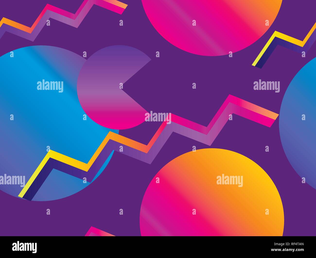 Futurism seamless pattern. Gradient shape in the style of 80s ...