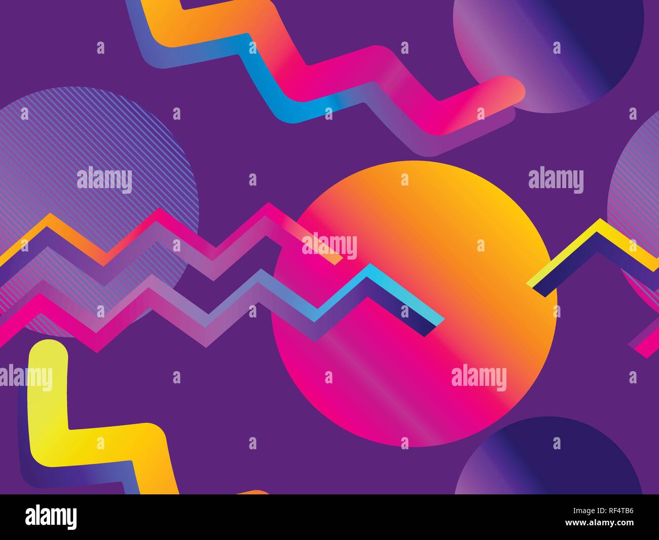 Futurism seamless pattern. Gradient shape in the style of 80s ...