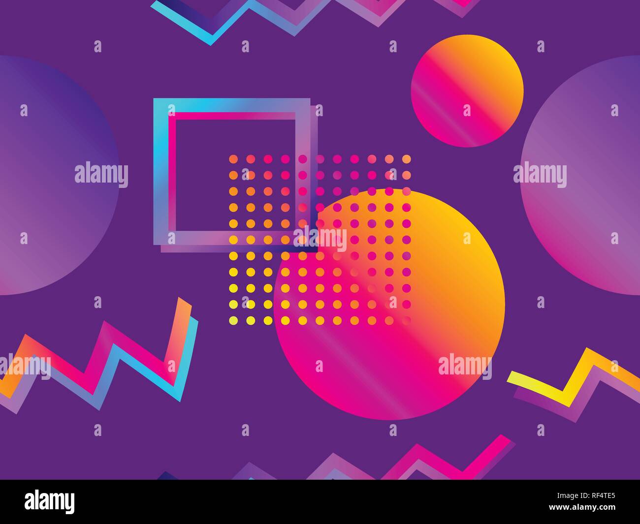 Futurism seamless pattern. Gradient shape in the style of 80s ...
