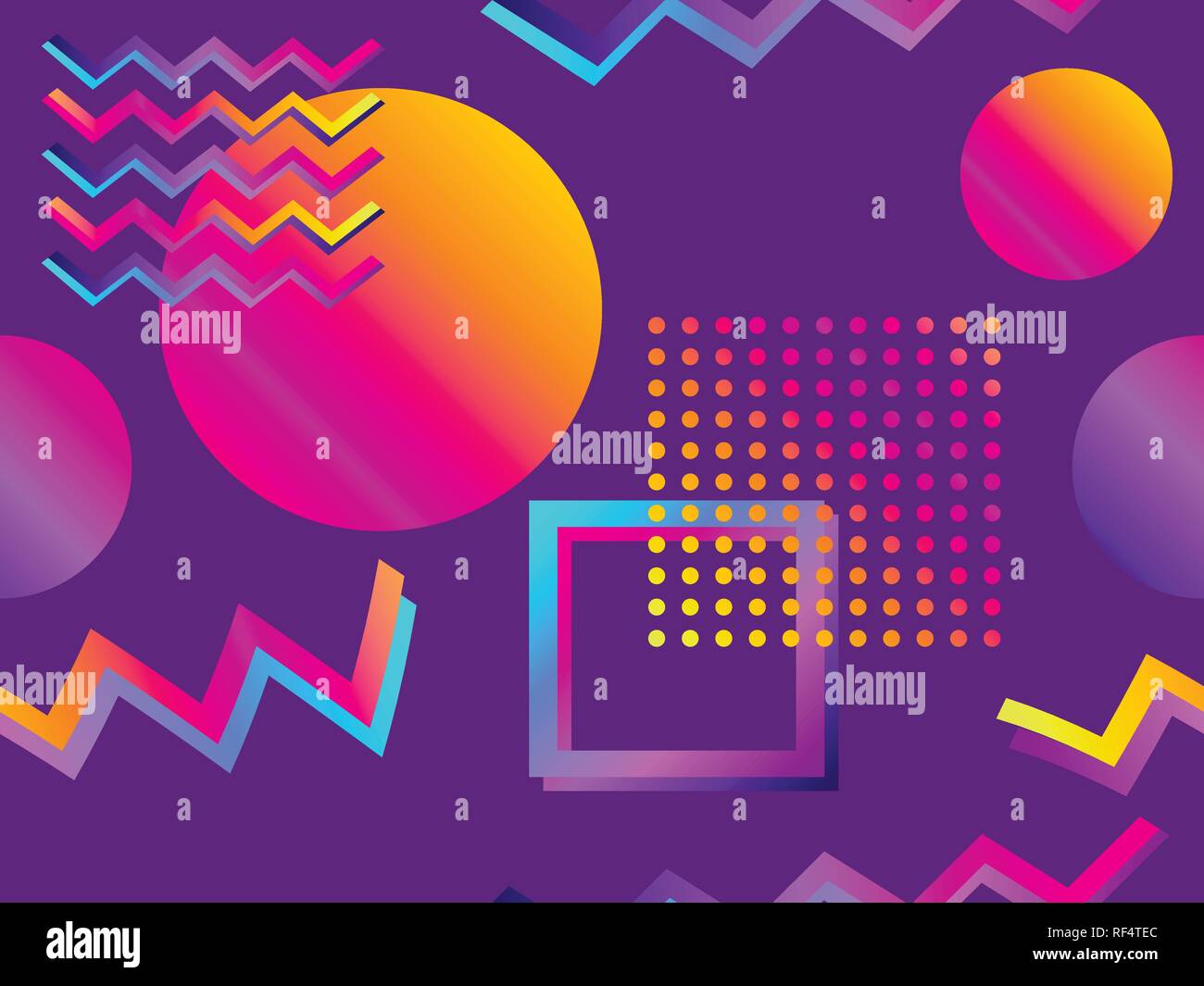 Futurism seamless pattern. Gradient shape in the style of 80s ...