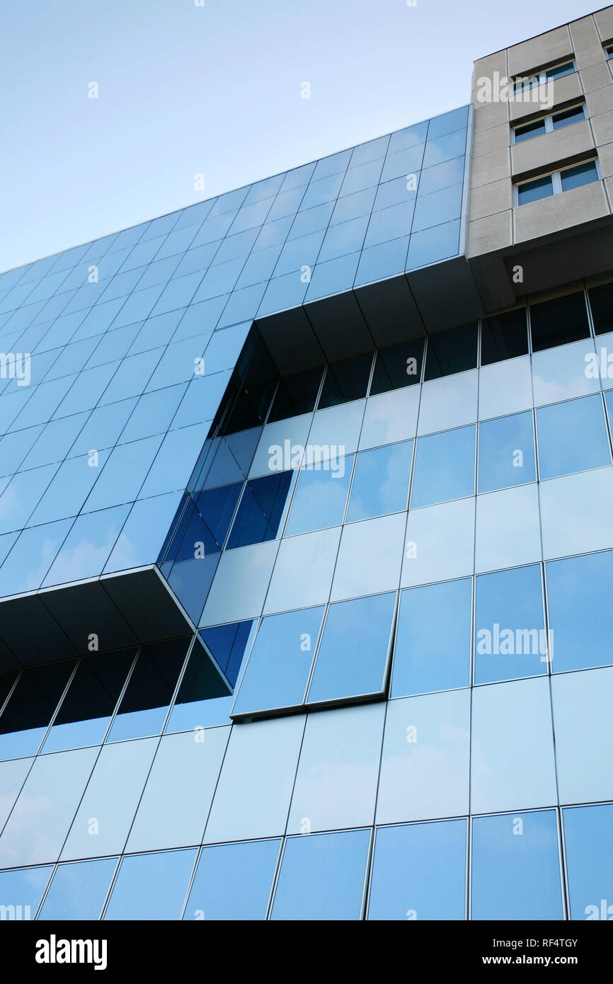 Surface of modern blue building Stock Photo - Alamy