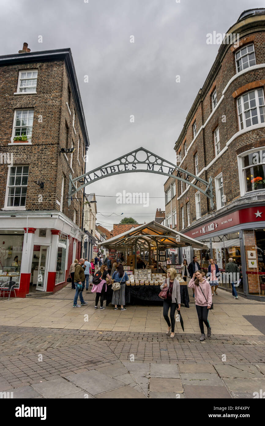Shambles Market, York, North Yorkshire, England, UK Stock Photo - Alamy