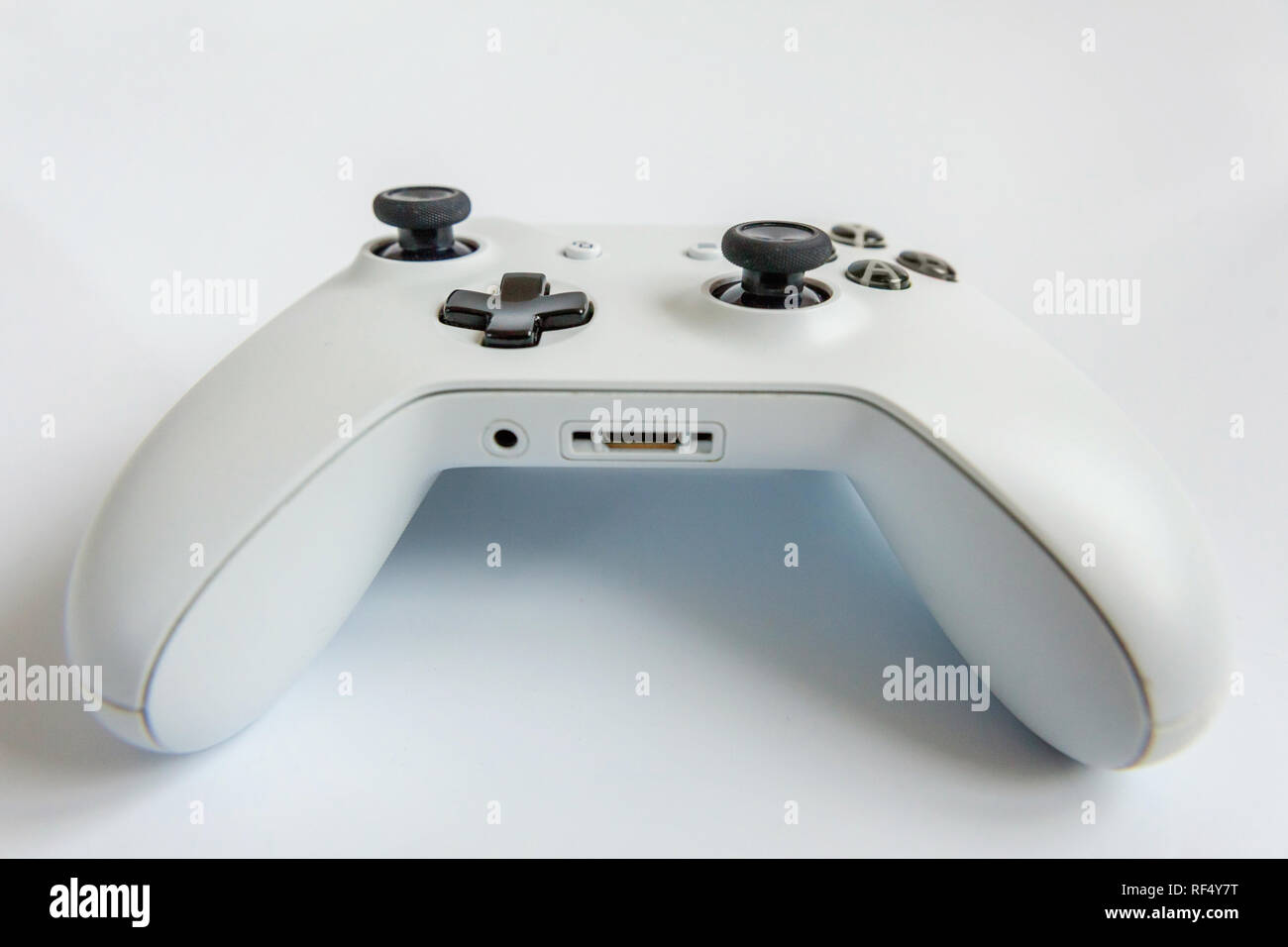 White Joystick Gamepad Game Console Isolated On White Background