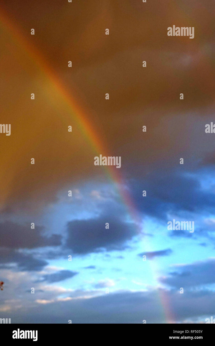 A rainbow appears in Phoenix, Arizona after a rain storm Stock Photo ...