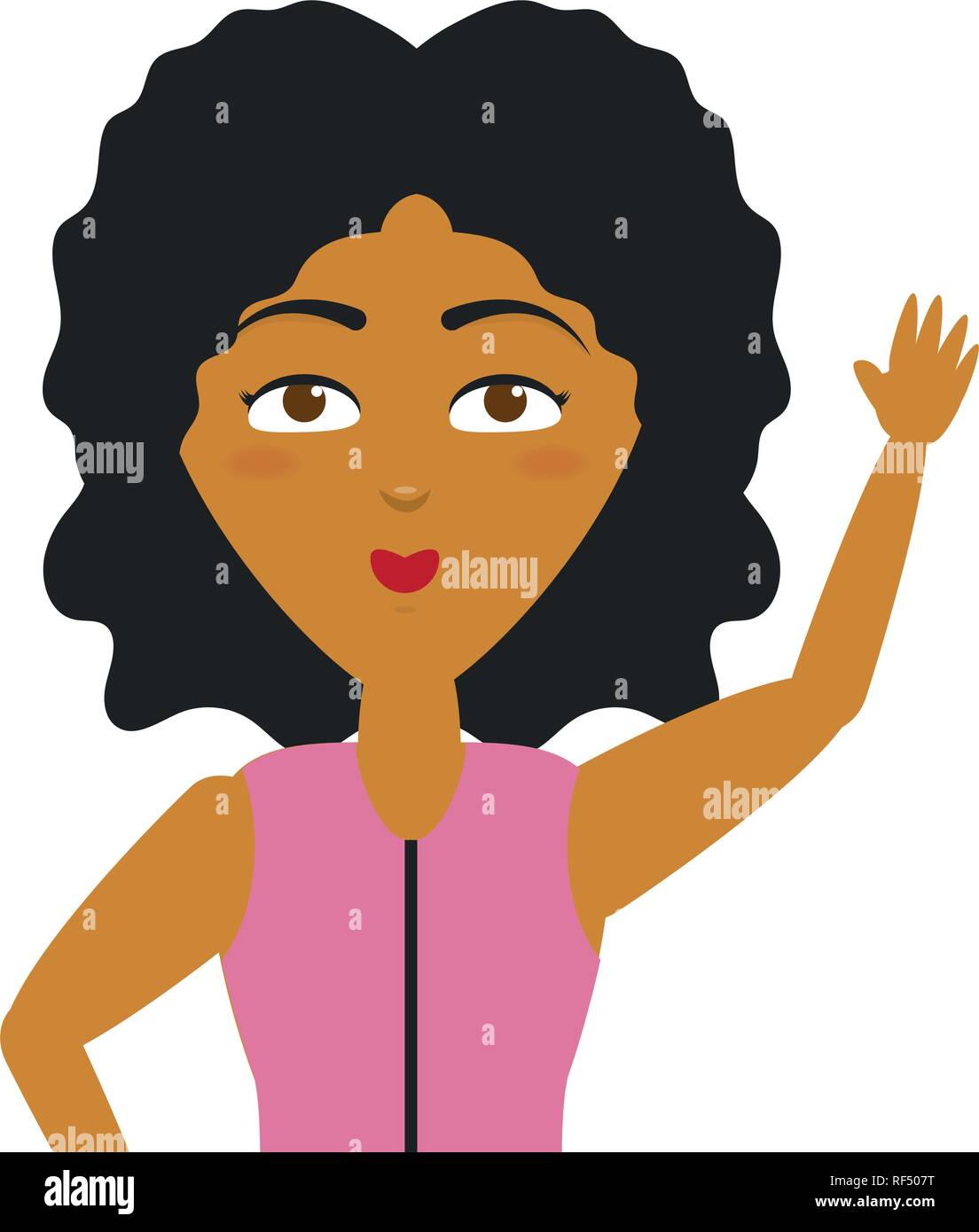 woman portrait waving hand Stock Vector Image & Art - Alamy