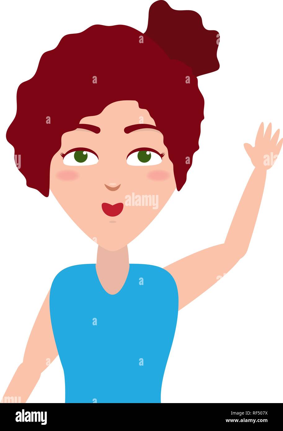 woman portrait waving hand Stock Vector Image & Art - Alamy