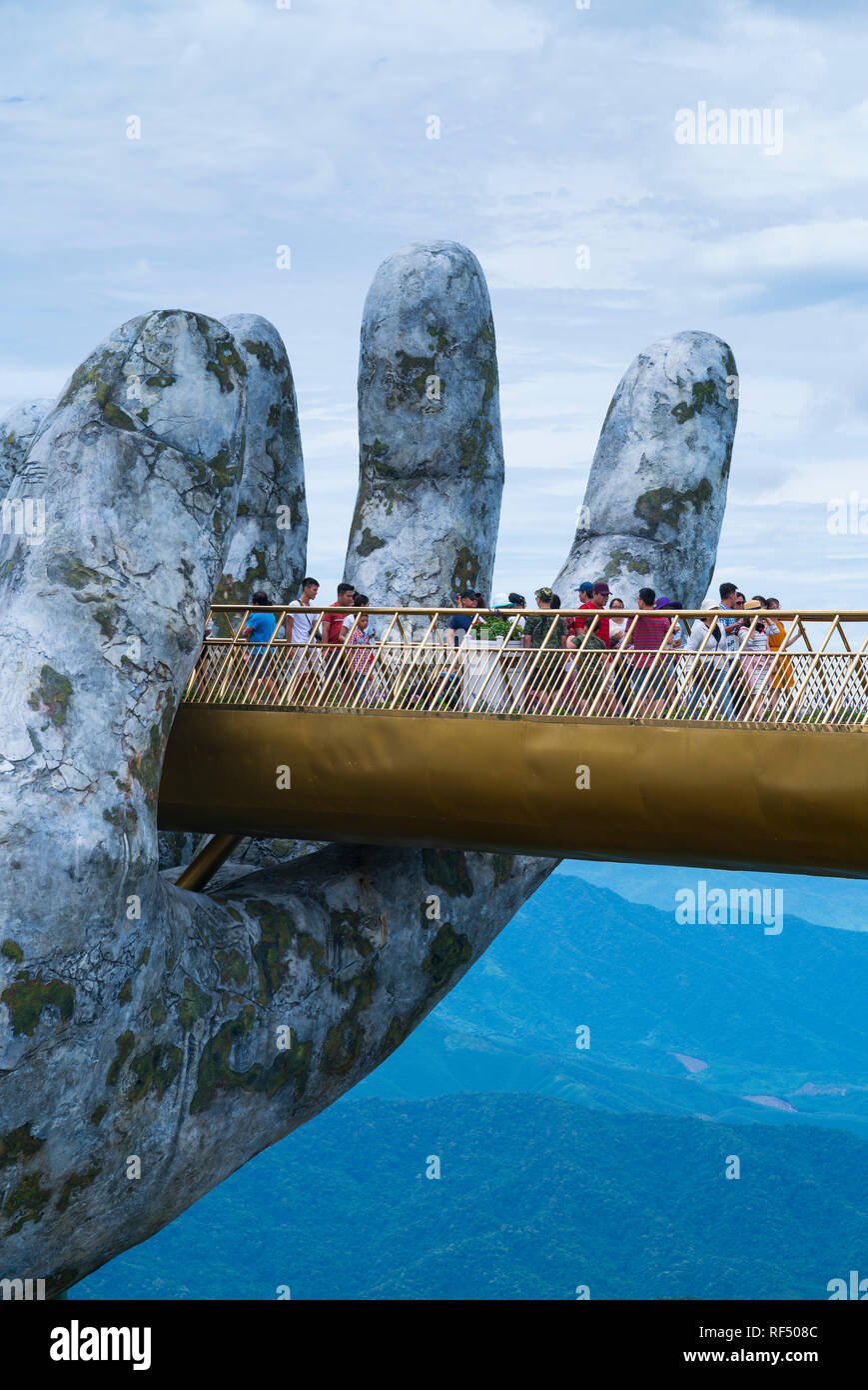 Golden Bridge, Sun World Ba Na Hills, Danang, Vietnam, Asia Stock Photo ...