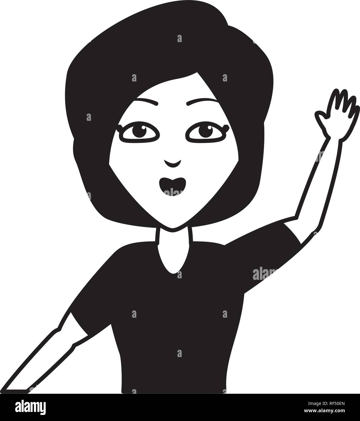 woman portrait waving hand Stock Vector Image & Art - Alamy