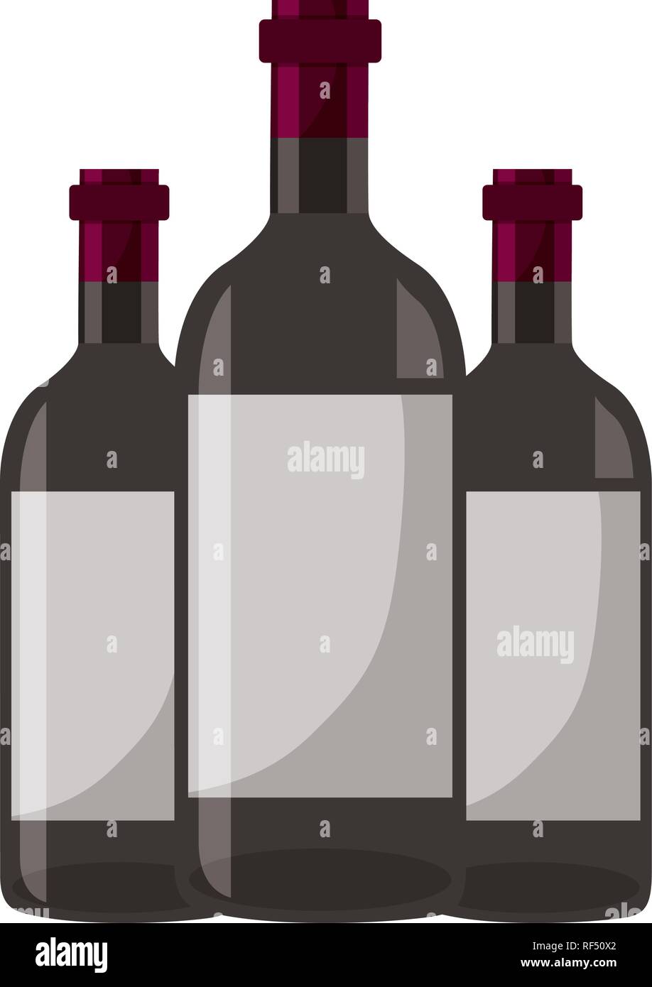 three wine bottles Stock Vector Image & Art - Alamy