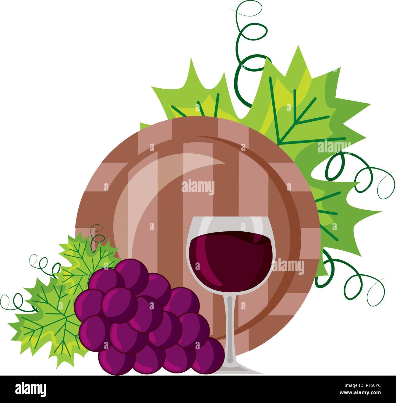 wine cup barrel and grapes Stock Vector Image & Art - Alamy