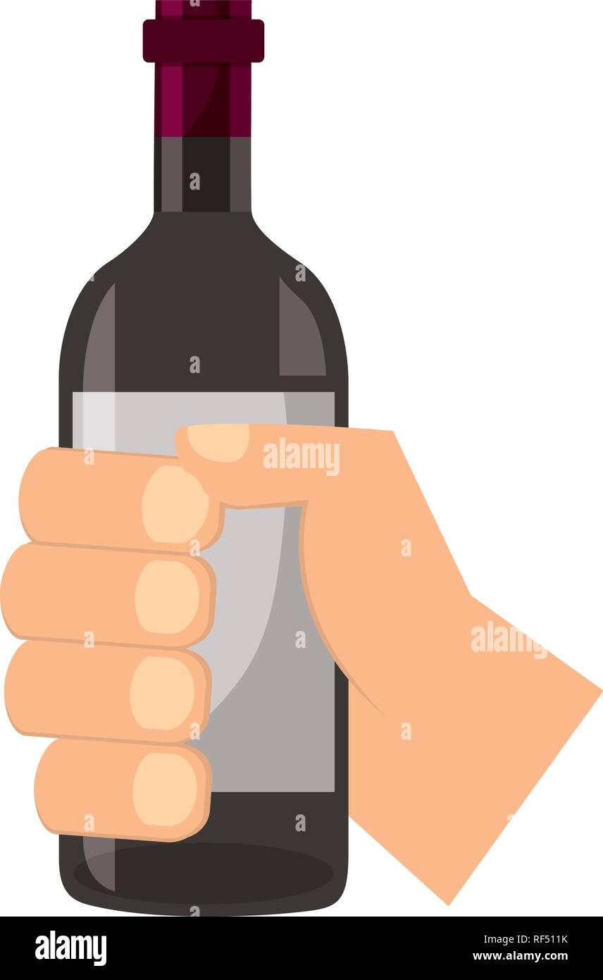 Man holding bottle wine Stock Vector Images - Alamy