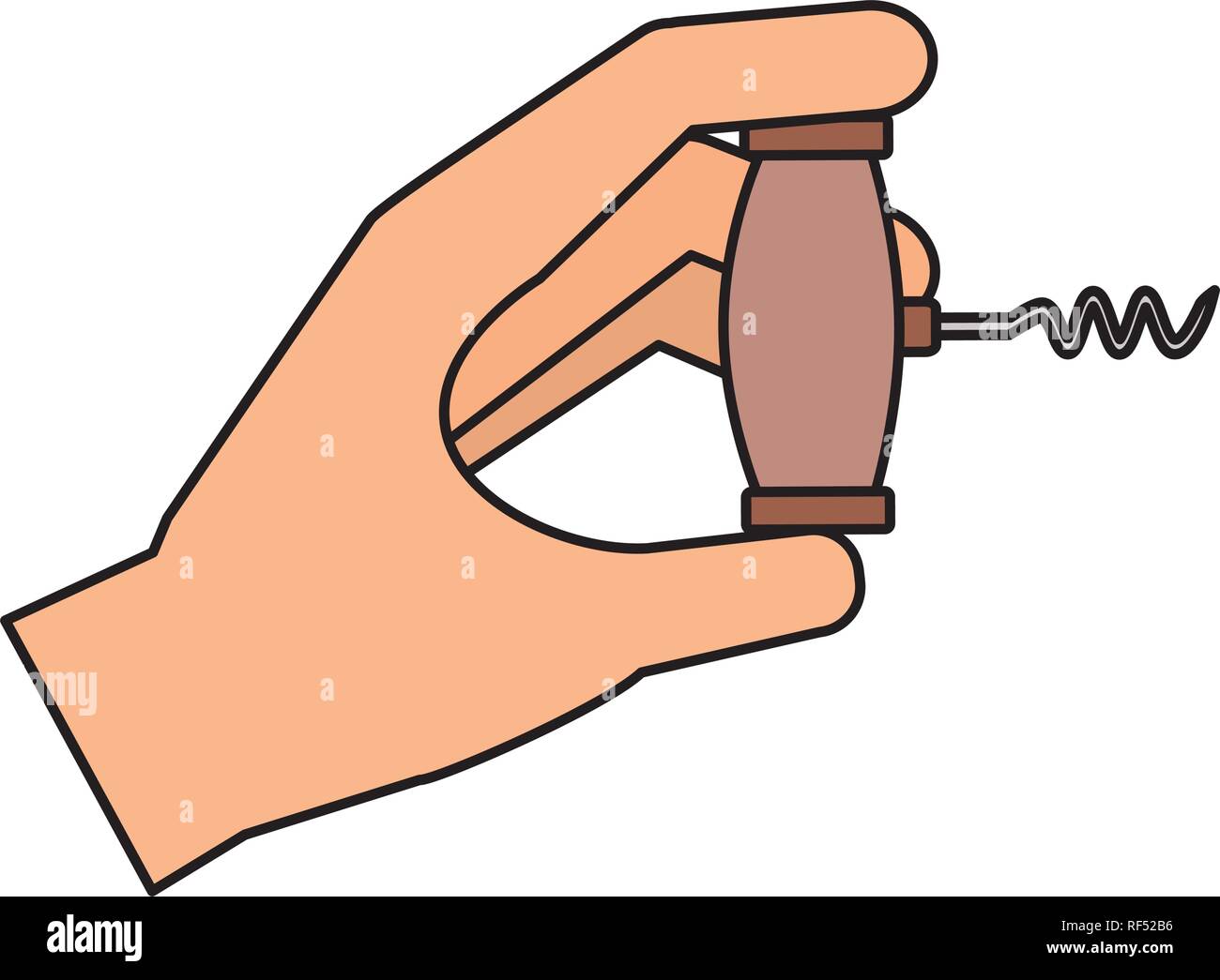 hand holding corkscrew utensil Stock Vector Image & Art - Alamy
