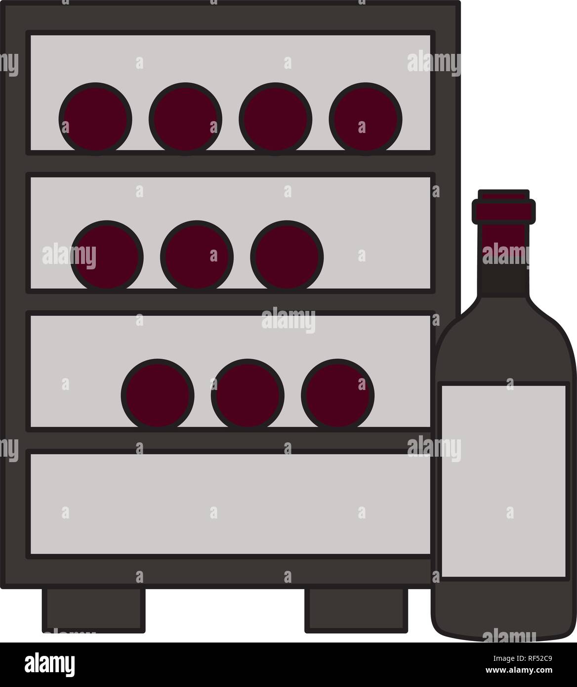 Metal rack with bottles Stock Vector Images - Alamy