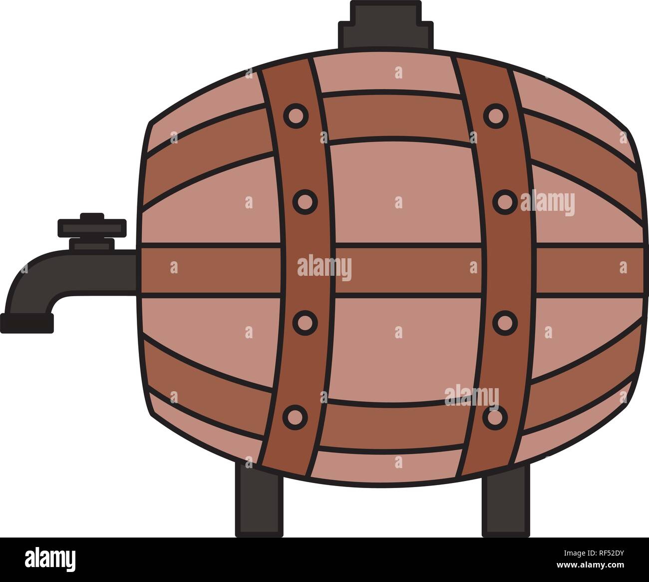 wooden barrel with tap Stock Vector Image & Art - Alamy